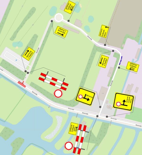 Omleiding richting Golfpark - Golfclub Veldzijde